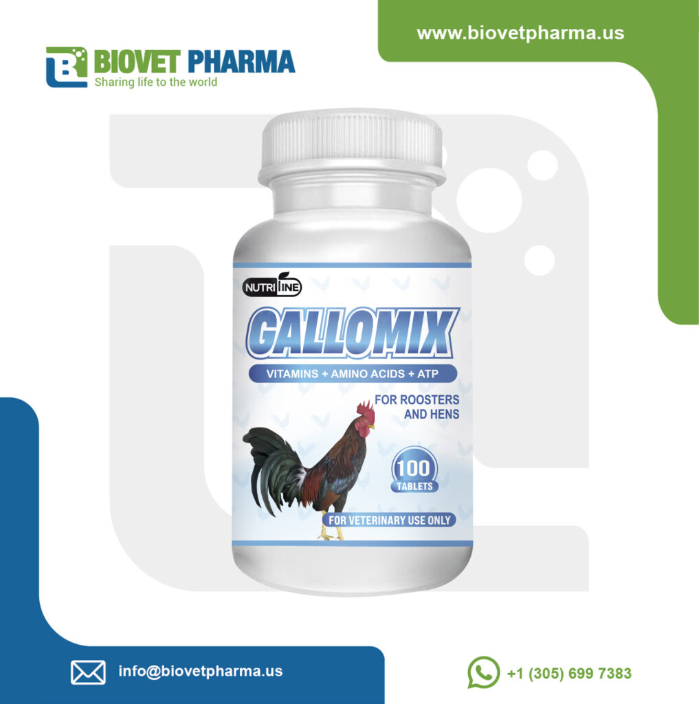 Gallomix Vitamins and ATP for Roosters 100 Tablets – Biovet Pharma