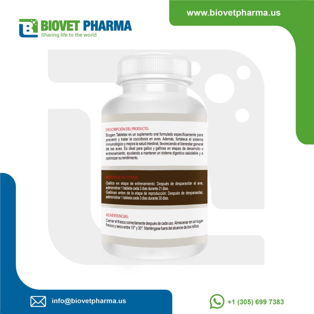 Biogen 100 tablets – For coccidia and diarrhea control – Biovet Pharma